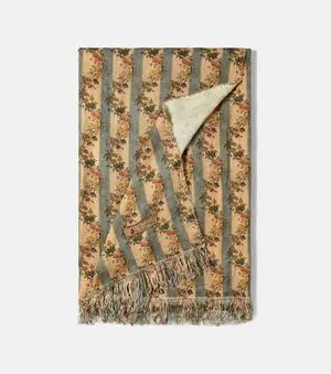 THE HOUSE OF LYRIA Tormento Floral Striped Linen Tablecloth - Multicoloured