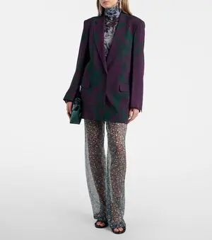 Dries Van Noten Printed Sheer Silk Wide-leg Trousers