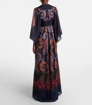 Etro Paisley Print V-neck Maxi Dress
