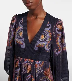 Etro Paisley Print V-neck Maxi Dress