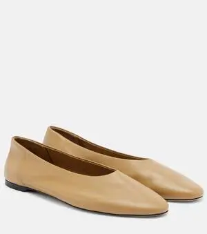 TOTEME Toteme Nappa Leather Ballet Flats Beige