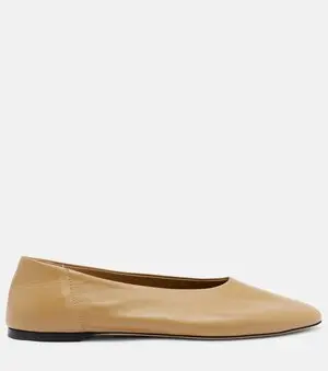 TOTEME Nappa Leather Ballet Flats - Beige