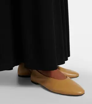 TOTEME Nappa Leather Ballet Flats - Beige