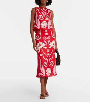 CALA DE LA CRUZ Avelino Floral Linen Top