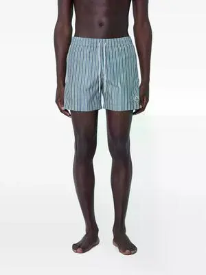 Moncler Stripe-pattern Drawstring Swim Shorts - Blue