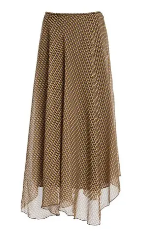 SIR. Chiffon Maxi Skirt With Ruffle Detailing - Brown