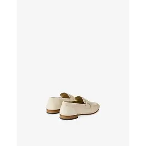 JIMMY CHOO Ellis Etched Velvet Suede Loafers - Bone