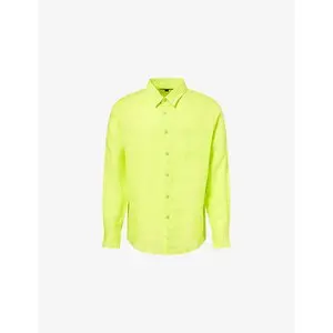 Vilebrequin Caroubis Long-sleeve Linen Shirt - Acide