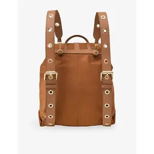 Maje Eyelet-embellished Nylon And Leather Backpack