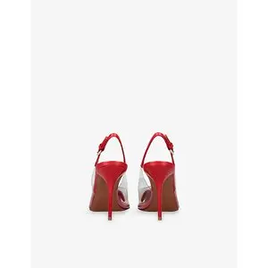 Alaïa Bloom 90 Slingback Leather Heels - Red