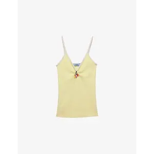 Prada Sleeveless Cotton Bouclé Top - Yellow