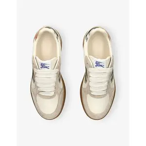 Burberry Terrace Check Low-top Leather Trainers