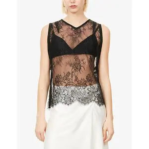 SIR. The Ingrid Silk-blend Lace Top