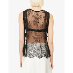 SIR. The Ingrid Silk-blend Lace Top