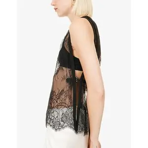 SIR. The Ingrid Silk-blend Lace Top