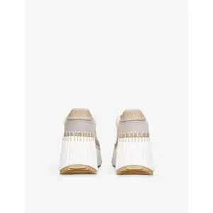 Chloé Logo-charm Leather Trainers - Grey/other
