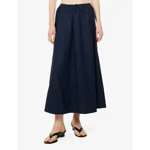 REFORMATION Cleo Cotton A-line Midi Skirt