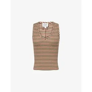 DAMSON MADDER Arlea Striped Cotton-blend Top - Multi