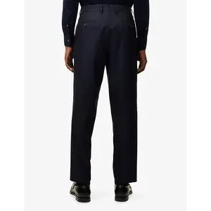 Corneliani Straight-leg Wool Trousers - Navy