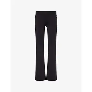 SPORTY & RICH Flared Leg Woven Leggings - Black