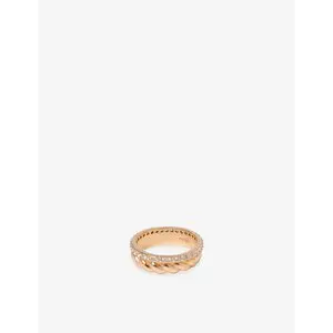 Maje Twisted Rhinestone Brass Ring
