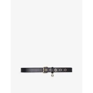 Maje Eyelet Leather Belt - Black