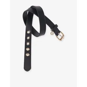 Maje Eyelet Leather Belt - Black