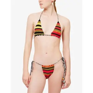 JADED LONDON Selka Striped Crochet Bikini Bottoms