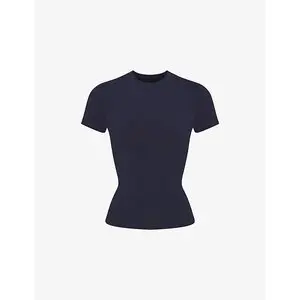 SKIMS Slim-fit Cotton-jersey T-shirt - Navy
