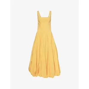 Simkhai Hally Bubble-hem Cotton Midi Dress - Mango