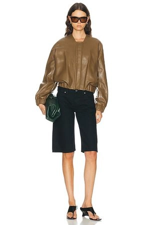 Khaite Cordan Leather Bomber Jacket
