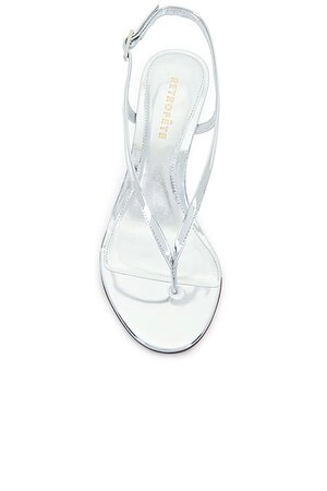 Retrofete Klotilde Slingback Sandal In Metallic Patent Leather - Silver