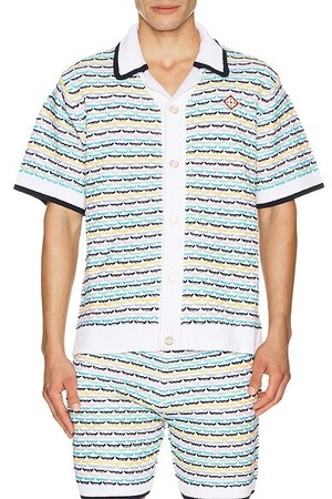 Casablanca Tuck Stitch Short Sleeve Shirt