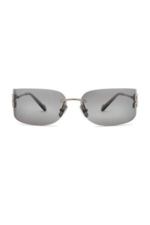 Miu Miu Rectangle Fashion Show Sunglasses - Silver Mirror