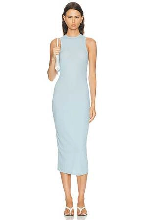 Wardrobe.NYC Ribbed Racer Dress - Cloud