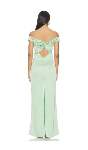 Katie May Liu Satin Gown - Mint