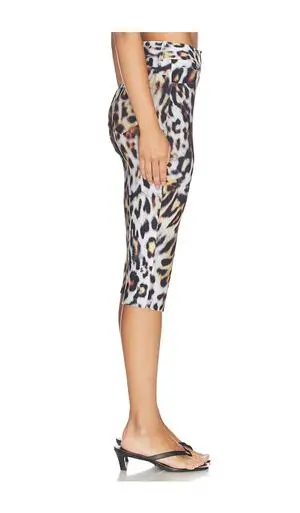 Norma Kamali Pedal Pusher Jean Animal Print - Multi