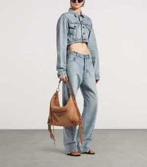 Balenciaga Medium Suede Fringe Le City Shoulder Bag