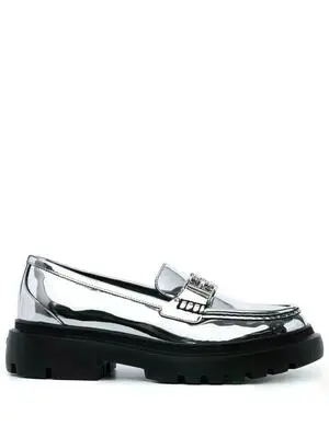Bally Gioia Chunky Metallic Leather Loafers