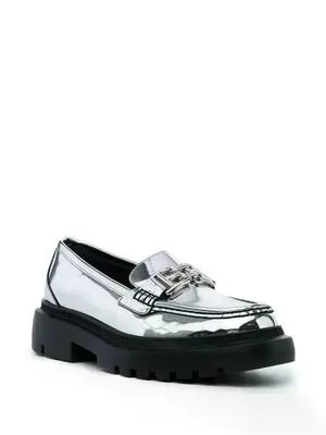 Bally Gioia Chunky Metallic Leather Loafers