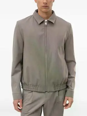 Hugo Elasticated-hem Zip-up Jacket - Brown