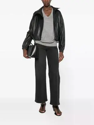 FRAME The Crinkle V-neck Sweater