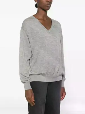 FRAME The Crinkle V-neck Sweater