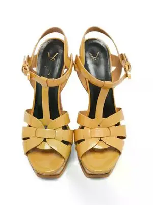 Saint Laurent Tribute Platform Sandals - Yellow