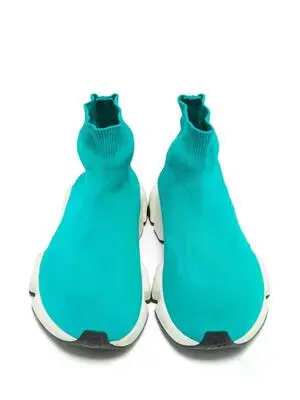 Balenciaga Knit High-top Slip-on Sneakers - Blue