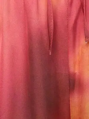 Les Reveries Pink Abstract Print Satin Trousers