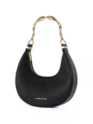 Manière De Voir Sculpted Leather Crescent Bag With Twisted Handle - Black
