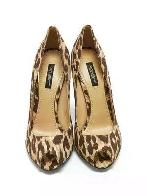 Dolce & Gabbana Leopard-print Peep-toe Pumps