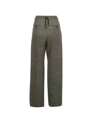 Rochas Textured Wool Blend Trousers - Grey