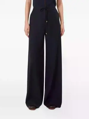 Max Mara Virgin Wool Drawstring Wide-leg Trousers